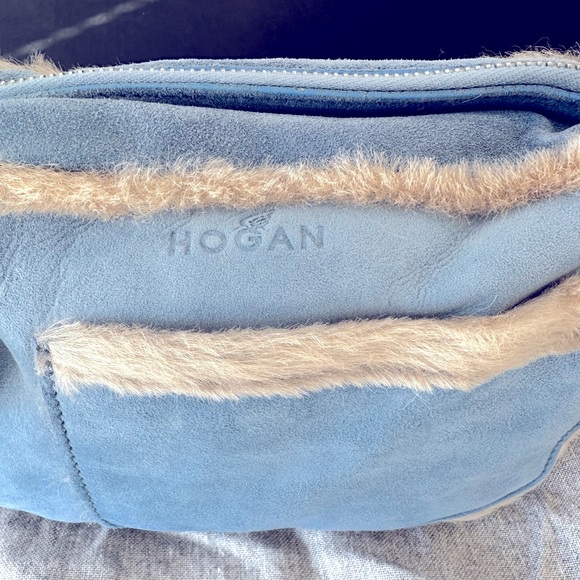 Hogan | Bags | Nwt Baby Blue Suede Fur Hogan Bag Accessory Bag Vintage ...